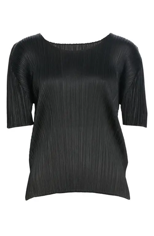 Issey Miyake Pleated Top - Black