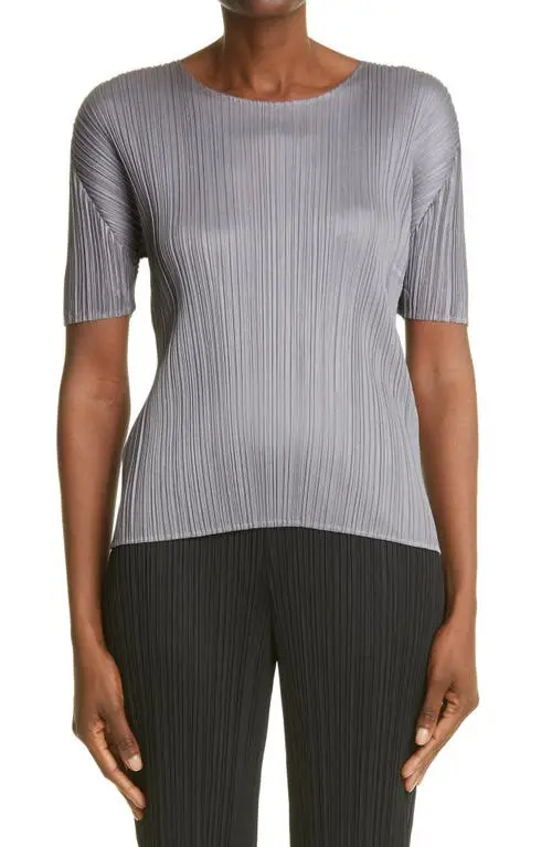Issey Miyake Pleated Top - Grey