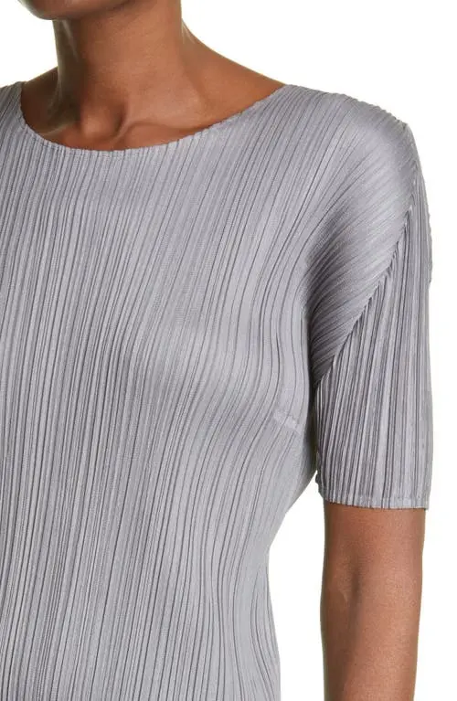 Issey Miyake Pleated Top - Grey