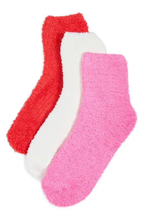 STEMS 3-pack Lounge Ankle Socks - Red/pink/white