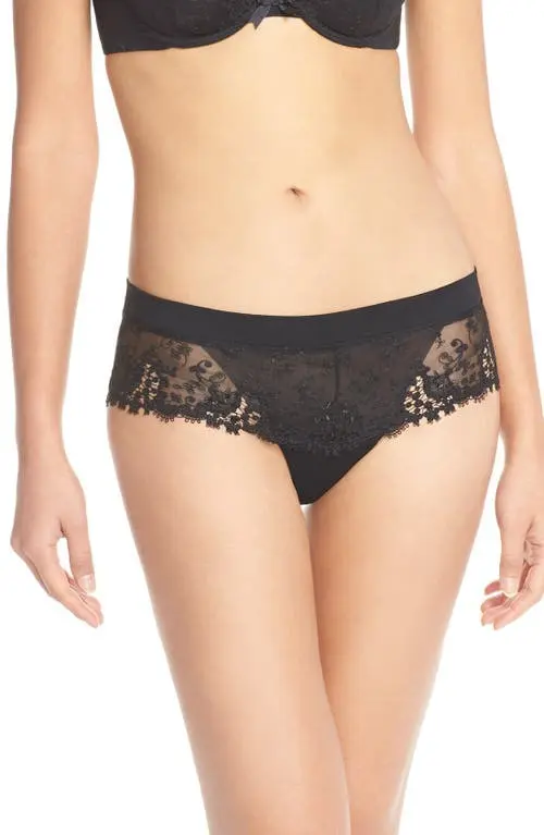 Simone Perele Wish Embroidered Boyshorts - Black