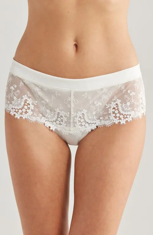 Simone Perele Wish Embroidered Boyshorts - Ivory