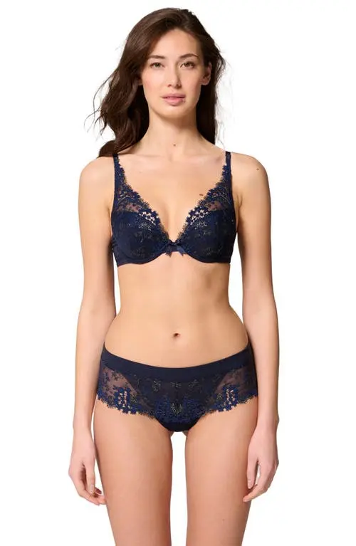 Simone Perele Wish Embroidered Boyshorts - Saphire