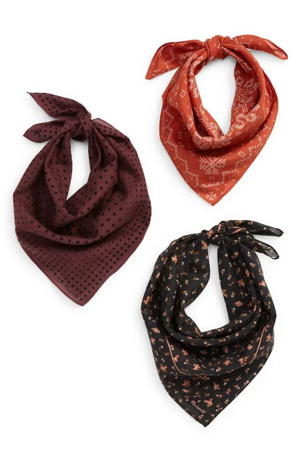 Madewell Assorted 3-pack Organic Cotton Bandanas