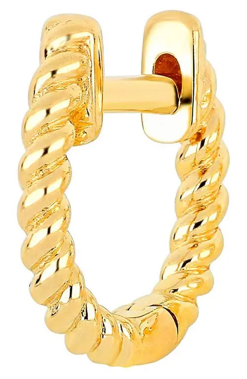 Ef Collection Gold Twist Single Huggie Hoop Earring