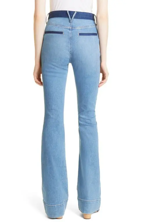 Veronica Beard Florence Colorblock Flare Jeans
