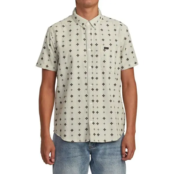 Rvca That'll Do Dobby Short Sleeve Button-down Shirt - Latte