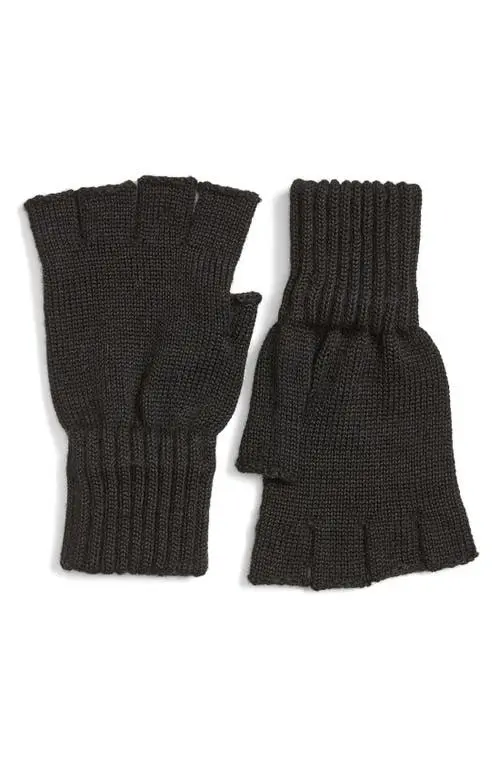 Barbour Fingerless Wool Gloves - Black
