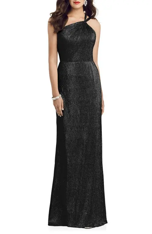 dessy one shoulder dress Dessy Collection Lace One Shoulder Long Dress