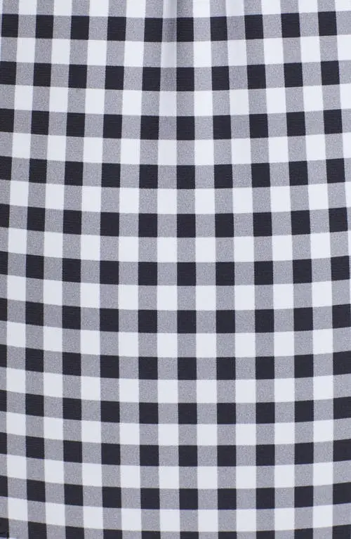 GANNI Gingham Lace-up One-piece Swimsuit
