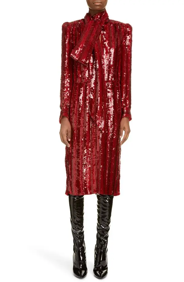 ysl long sequin dress Yves Saint Laurent Sequin Gown