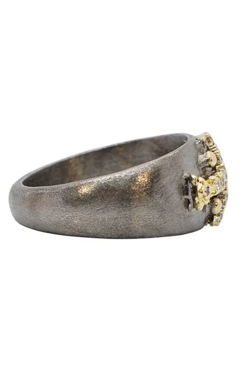 Armenta Old World Diamond Cross Ring
