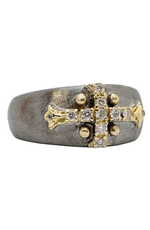 Armenta Old World Diamond Cross Ring