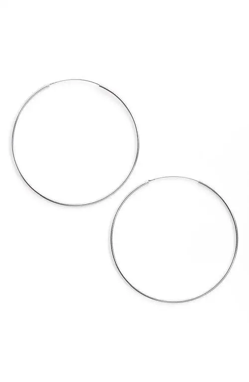 Argento Vivo Extra Large Endless Hoop Earrings - Silver