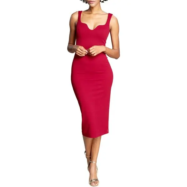 Dress The Population Sloane Sleeveless Sheath Dress - Garnet