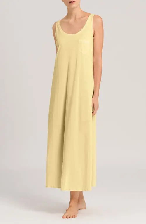 Hanro Cotton Deluxe Long Tank Gown - Vanilla Highlight