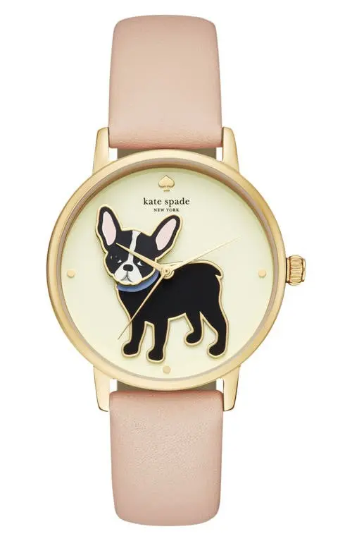 Kate Spade New York Grand Metro Antoine Leather Strap Watch - Gold