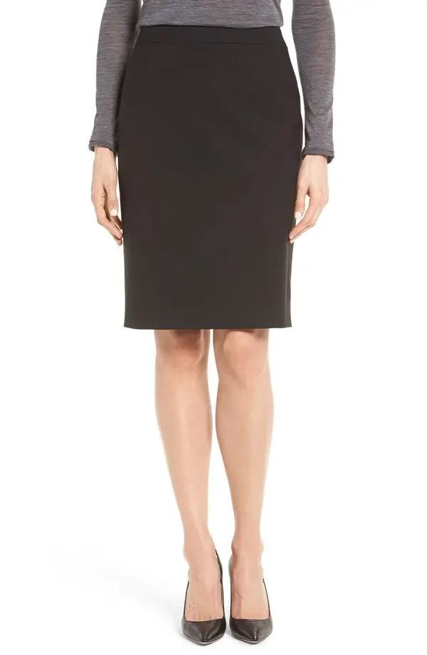 BOSS Petite Vilea Tropical Stretch Wool Pencil Skirt