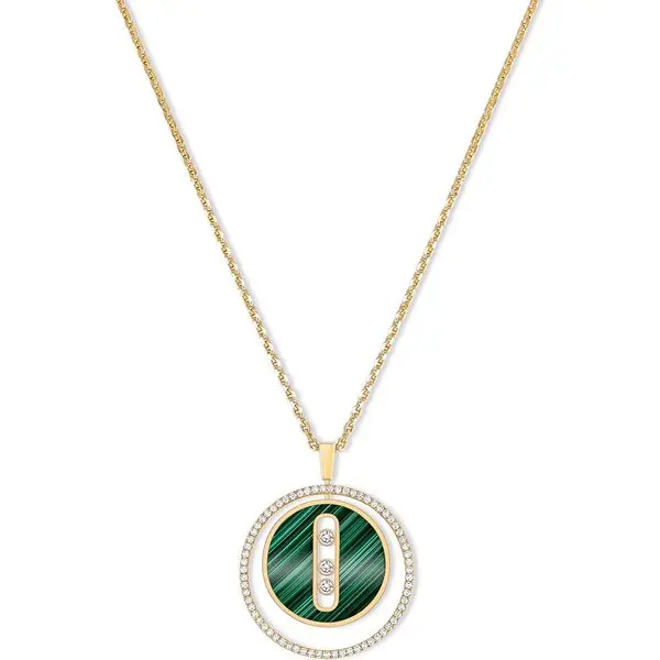 Messika Lucky Move Malachite & Diamond Pendant Necklace - Yellow Gold