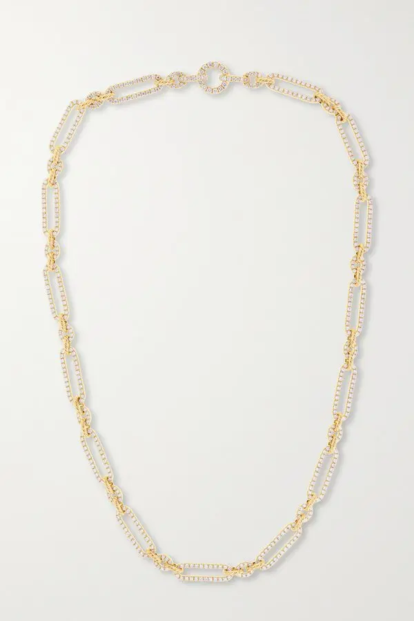 David Yurman Lexington 18-karat Diamond Chain Necklace - Gold