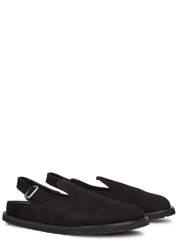 Jil Sander X Birkenstock Berlin Suede Sliders In Black - 33% Off
