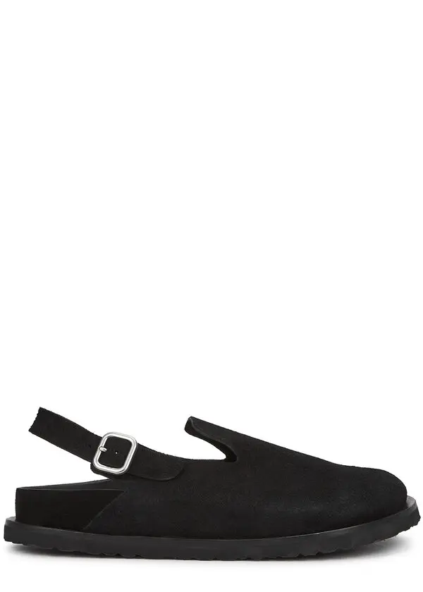 Jil Sander X Birkenstock Berlin Suede Sliders In Black - 33% Off