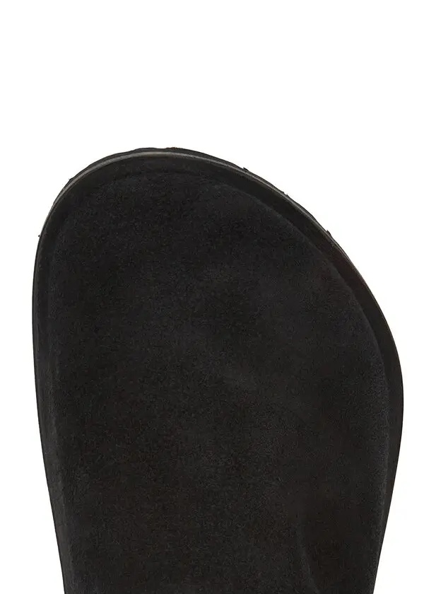 Jil Sander X Birkenstock Berlin Suede Sliders In Black - 33% Off