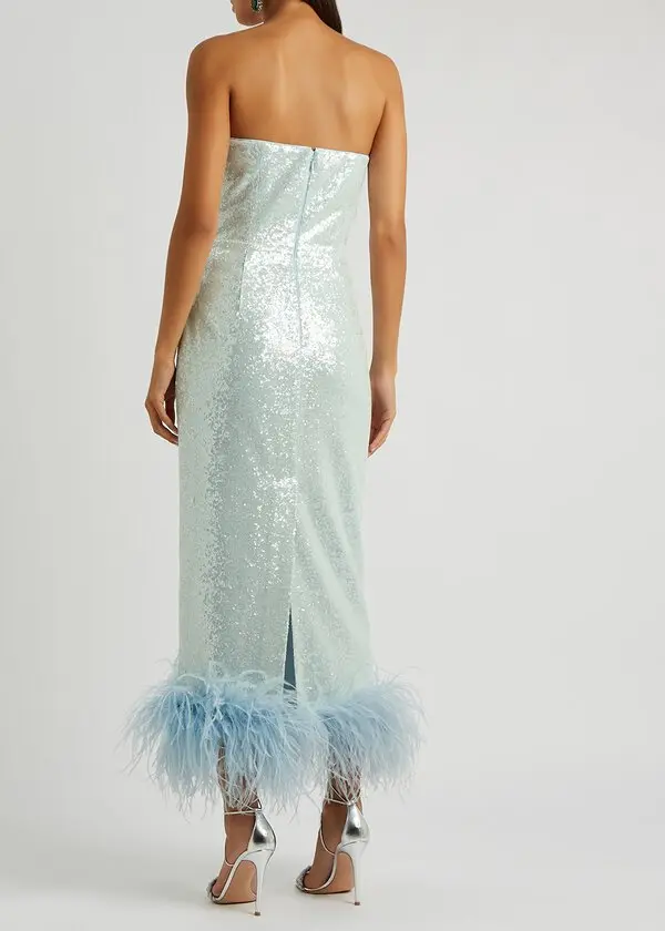 16arlington blue feather dress Rent 16Arlington Blue Dress UK 6