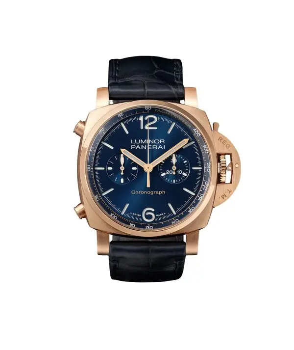 Panerai Luminor Chrono Automatic Chronograph 44mm Goldtech Watch - Blue
