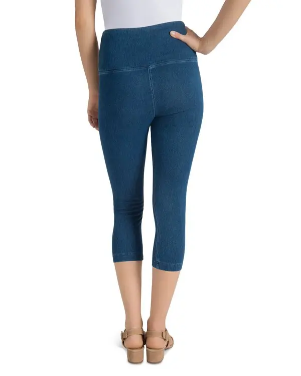 Lyssé Denim Capri Leggings - Mid Wash