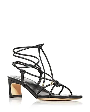 ANINE BING Graham Ankle Tie Mid Heel Sandals
