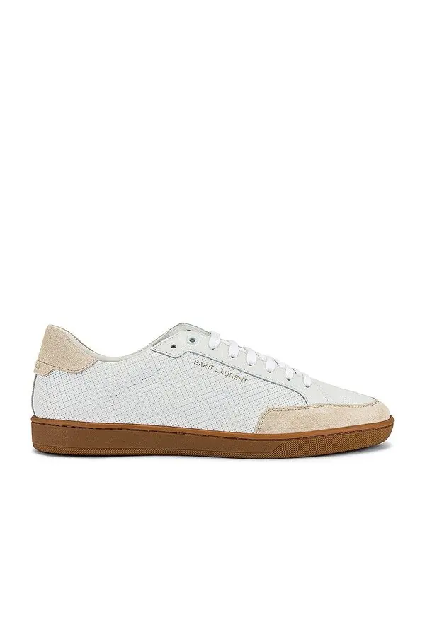 Saint Laurent Leather Andy Sneakers White Editorialist