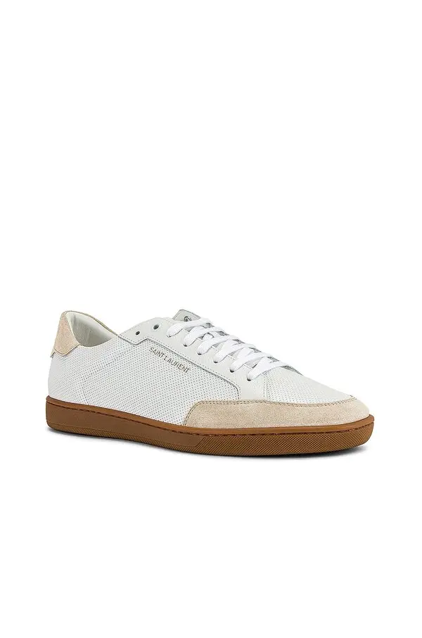 Saint Laurent Sl10 Low Top Sneaker - White | Editorialist