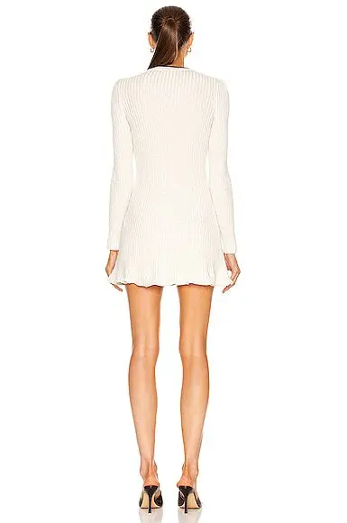 self portrait cream lurex knit dress Self-Portrait Lurex Knit Dress In White - Cream