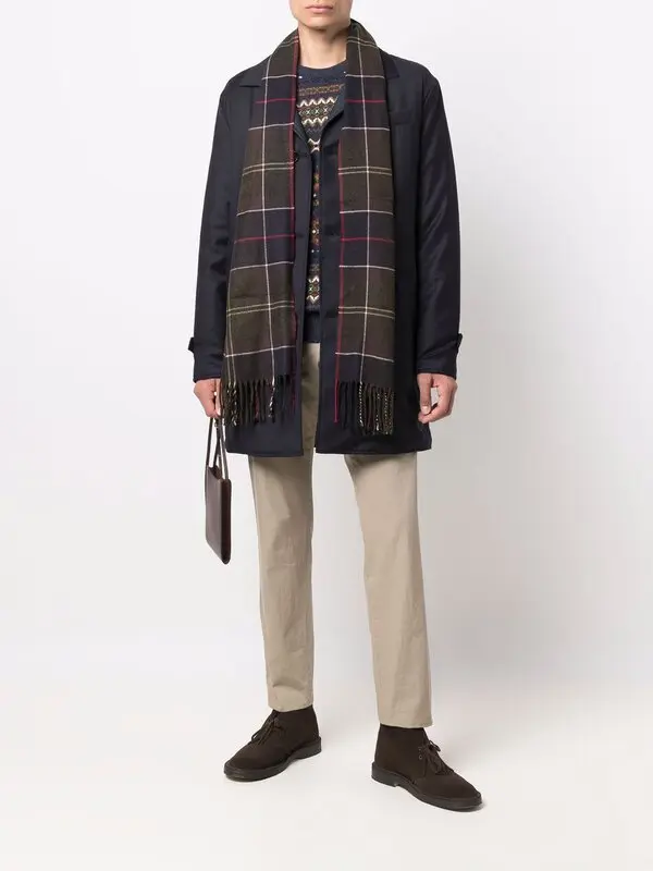 Barbour Check-print Fringed Scarf