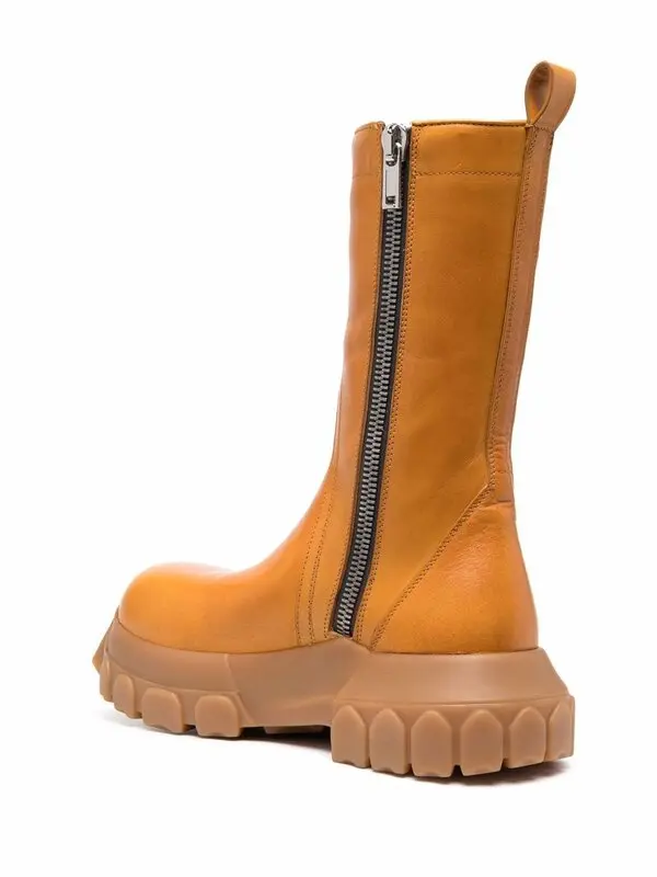 Rick Owens Creeper Bozo Tractor Boots In Yellow - 60% Off