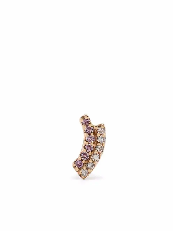 MARIA BLACK 14kt Yellow Diamond And Pink Sapphire Stud Earring - Gold
