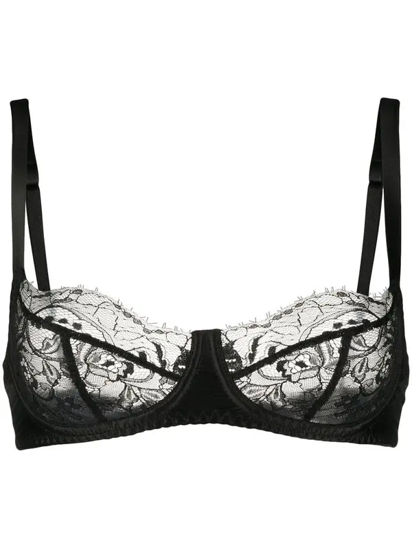 FLEUR OF ENGLAND Lace Balconette Bra - Black