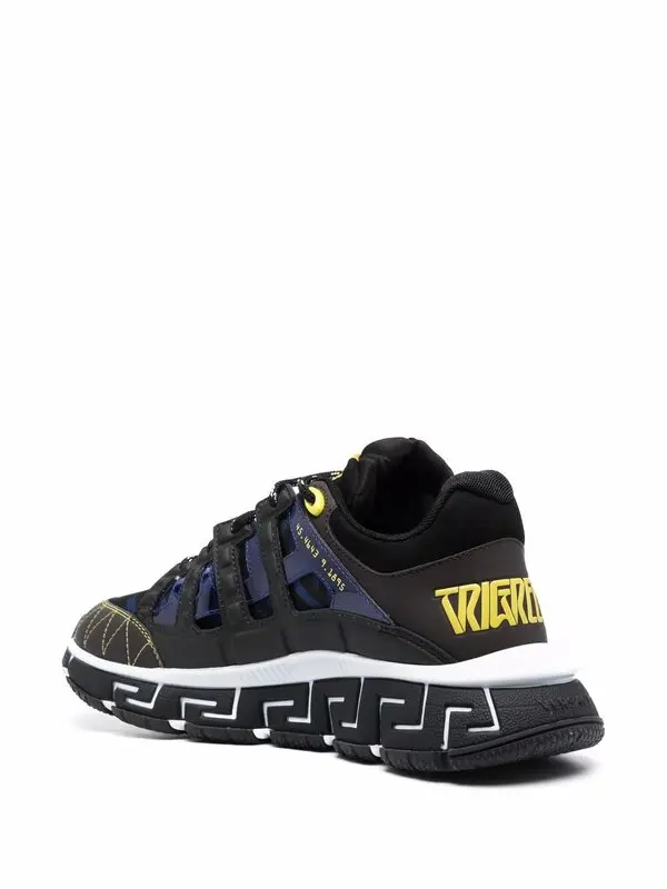 Versace Trigreca Panelled Cut-out Sneakers