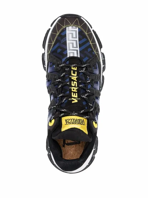Versace Trigreca Panelled Cut-out Sneakers