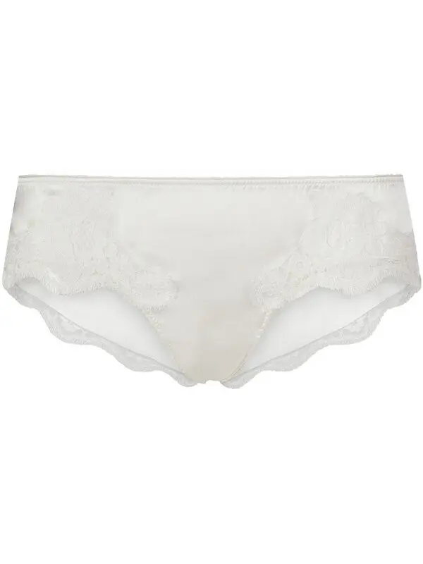 Dolce & Gabbana Lace-detail Satin Briefs - White