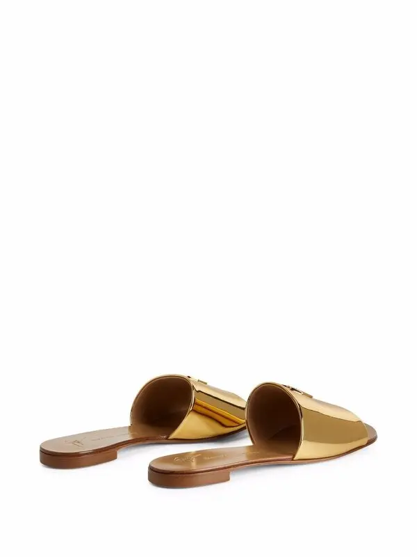 GIUSEPPE ZANOTTI Shirley Metallic Flat Sandals - Gold