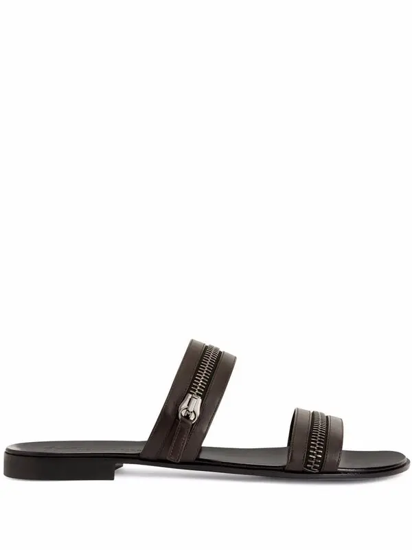 GIUSEPPE ZANOTTI Brad Zip-detail Sandals - Brown