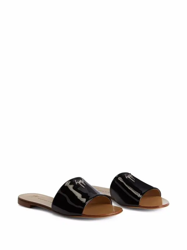 GIUSEPPE ZANOTTI Shirley Patent-effect Sandals - Black