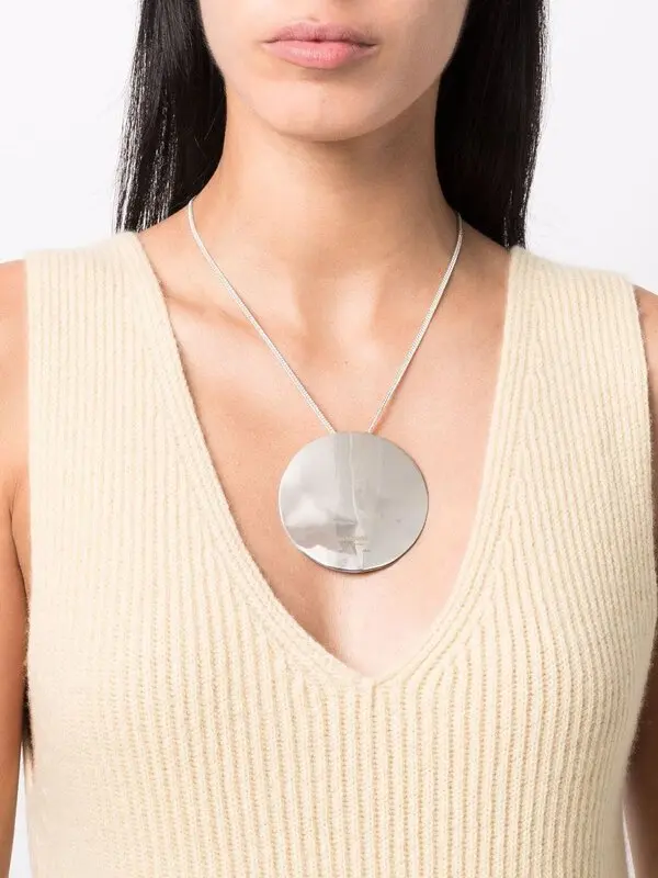 JIL SANDER Round Pendant Necklace