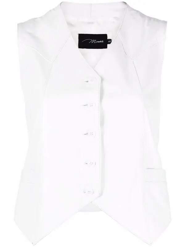 MANOKHI Button-down Vest - White