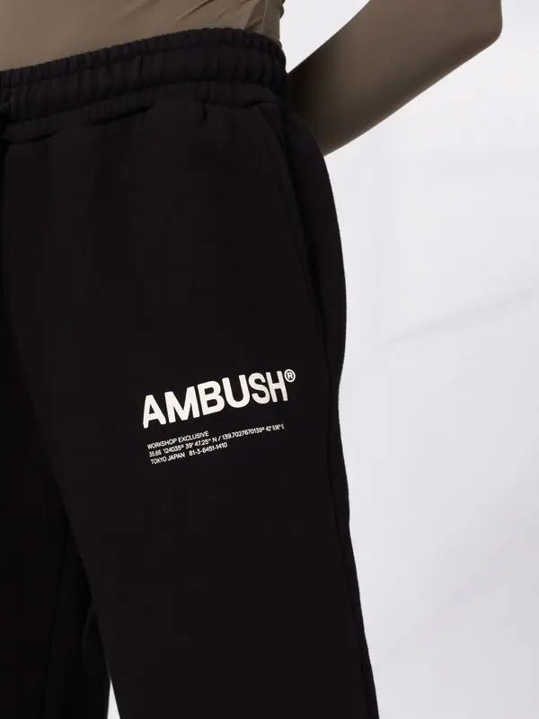 AMBUSH Logo-print Fleece Track Pants - Black