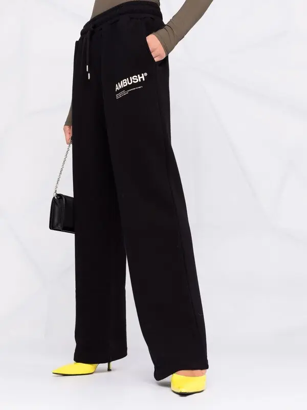 AMBUSH Logo-print Fleece Track Pants - Black