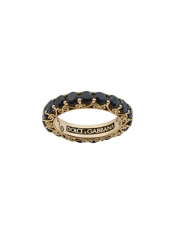 Dolce & Gabbana 18k Yellow Gold Sapphire Ring - Black