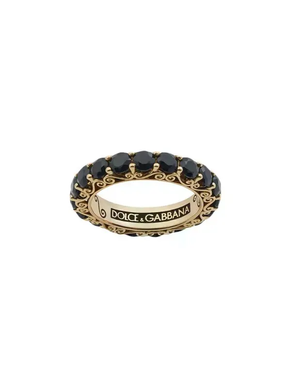 Dolce & Gabbana 18k Yellow Gold Sapphire Ring - Black